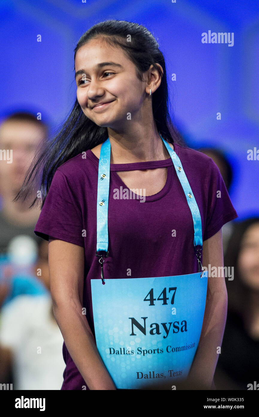 Naysa Modi, 12, from Frisco, Texas, participates in the final round of ...