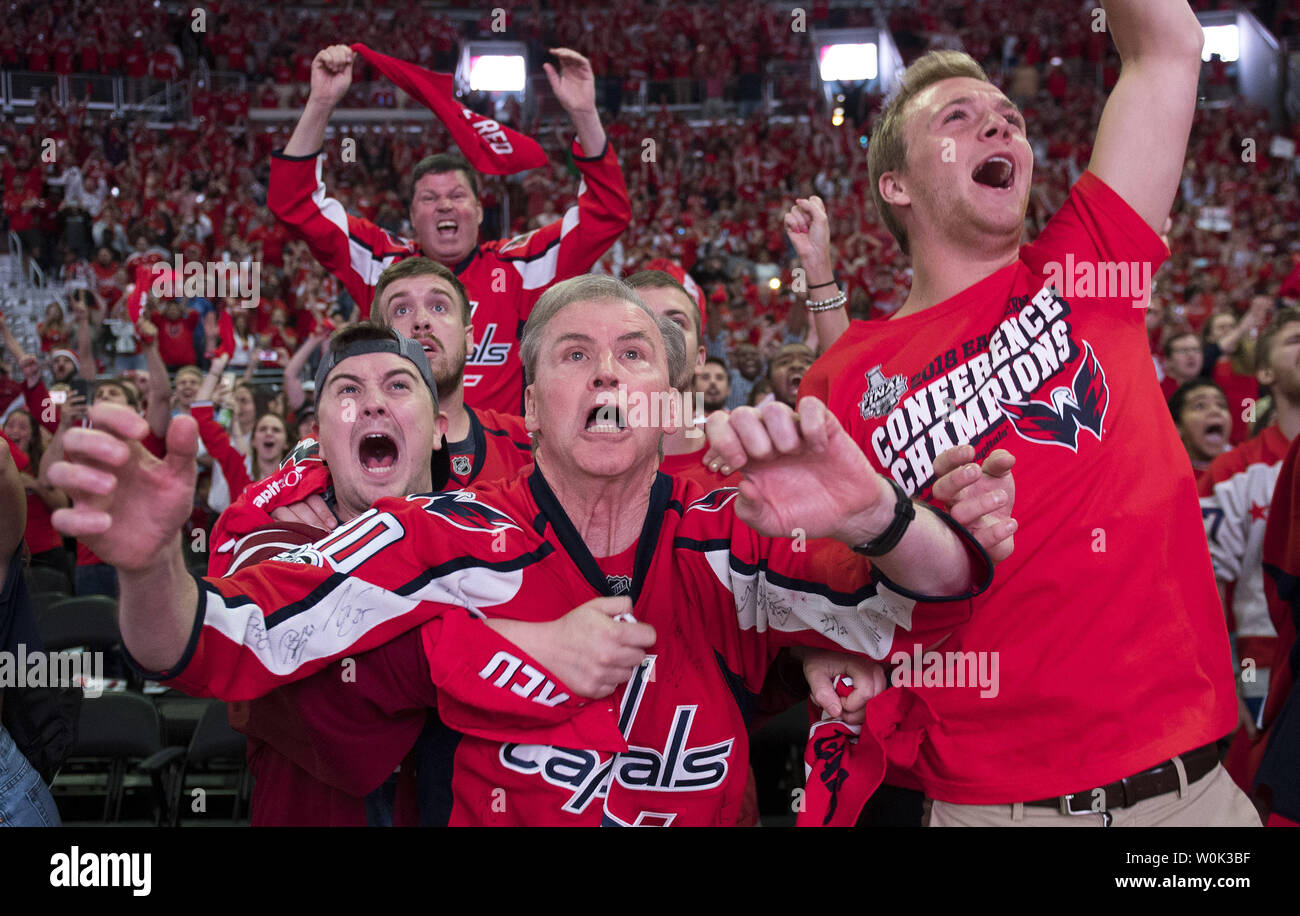Washington Capitals fans celebrate as the Capitals win the Stanley Cup ...