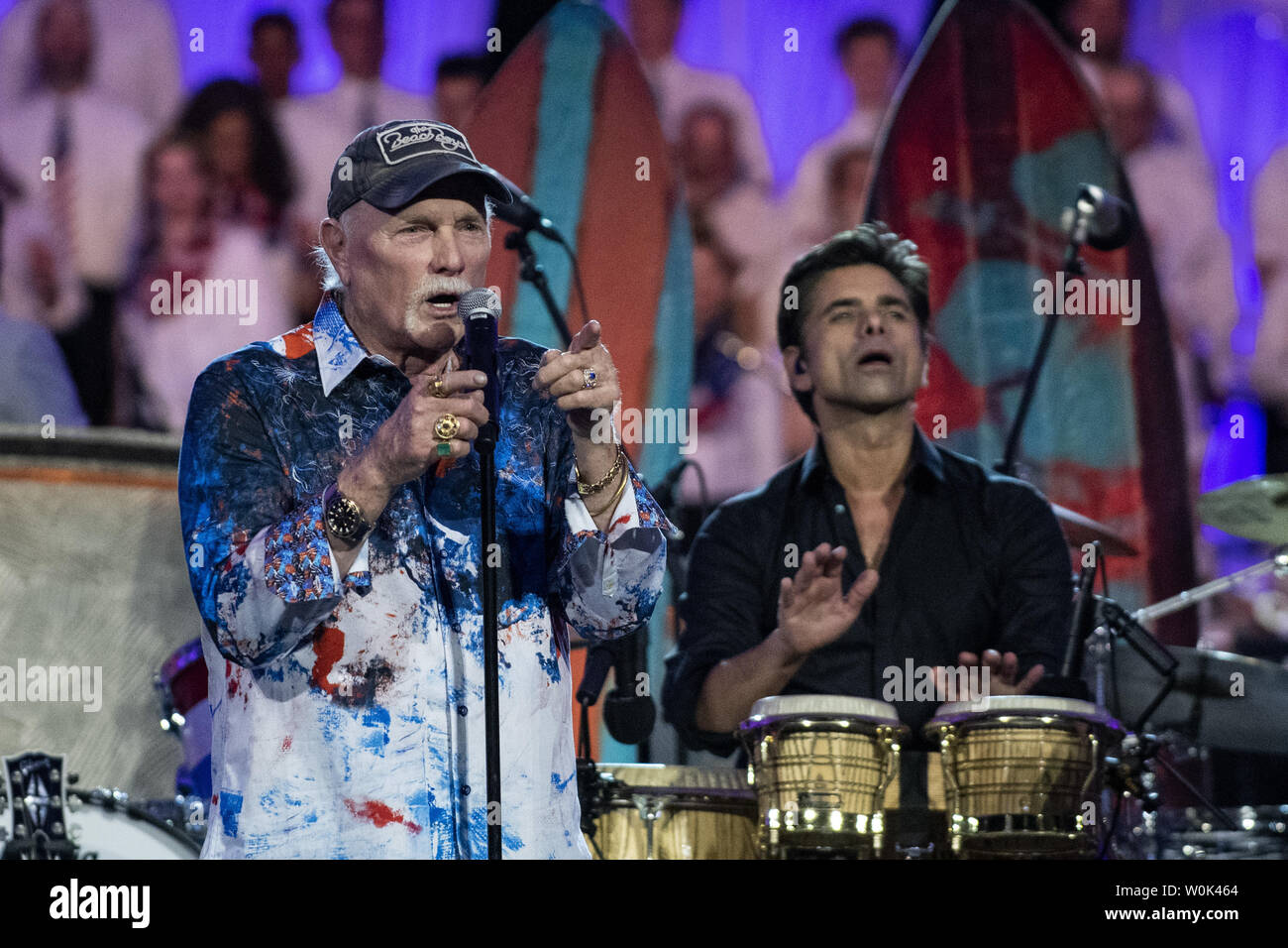 The Beach Boys with lead singer Mike Love perform during a dress ...