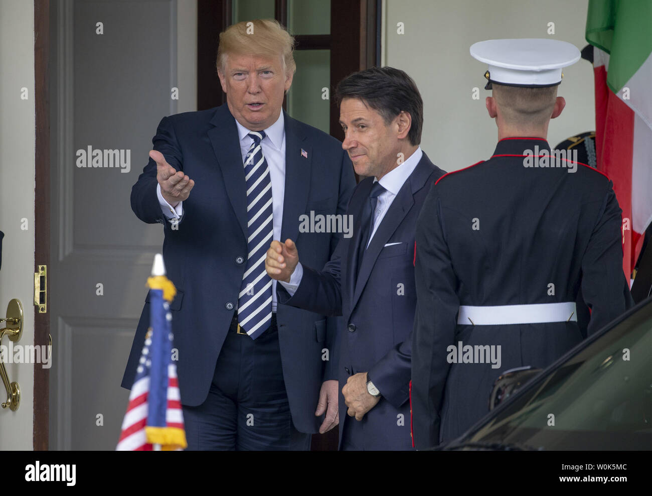 U.S President Donald Trump greats Prime Minster of the Italian Republic ...