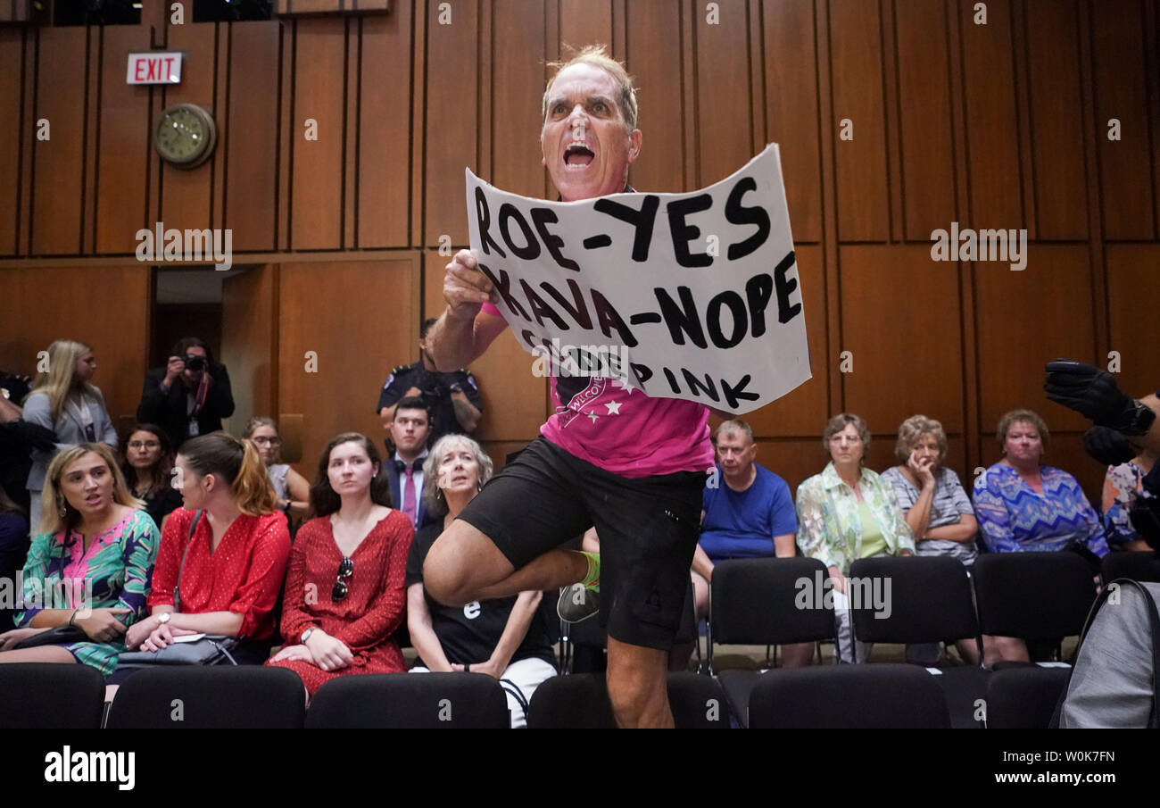 Tighe Barry, Codepink protester, interrupts the Senate Judiciary ...