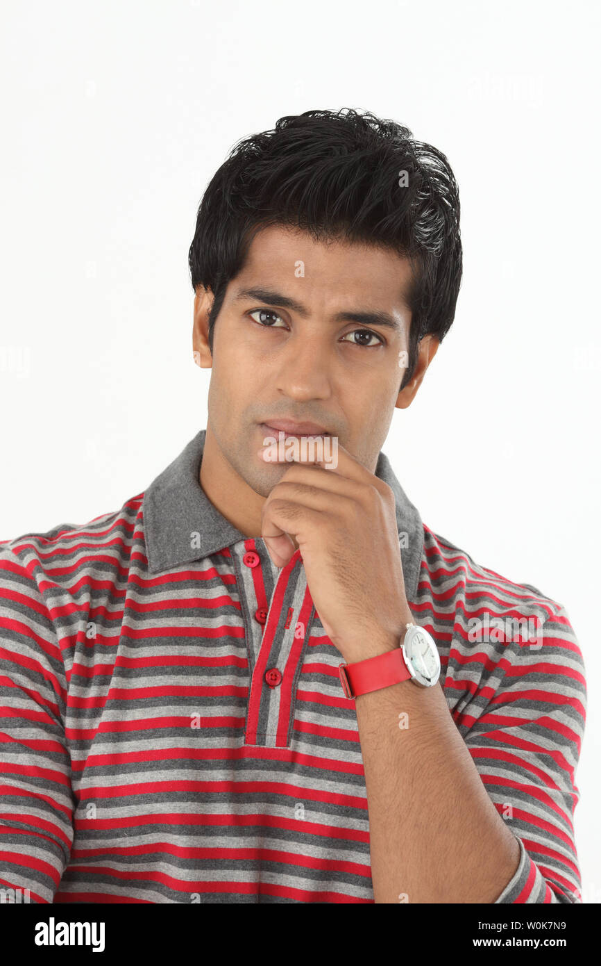 Portrait of a man thinking Stock Photo - Alamy