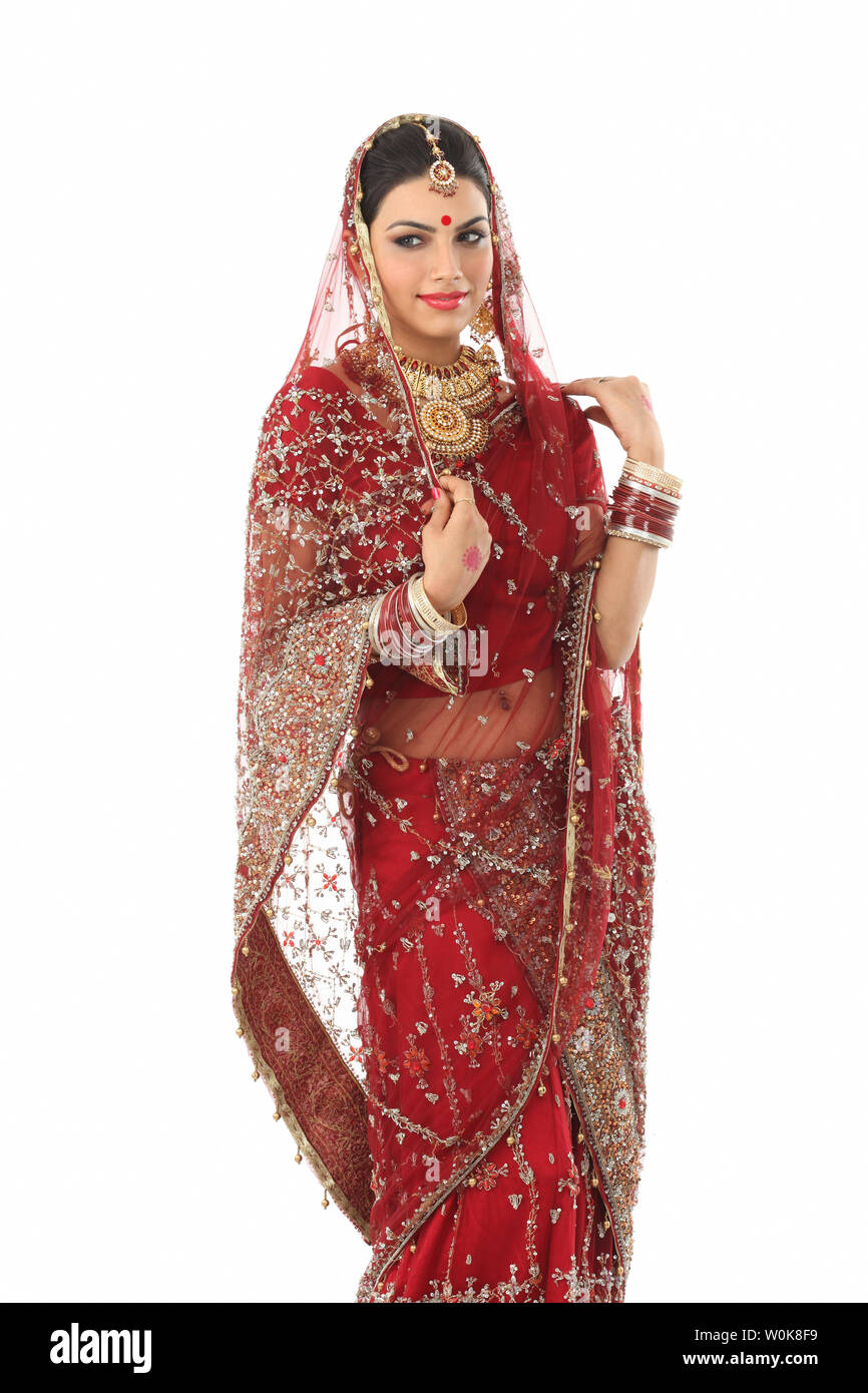 Indian bride standing Stock Photo - Alamy