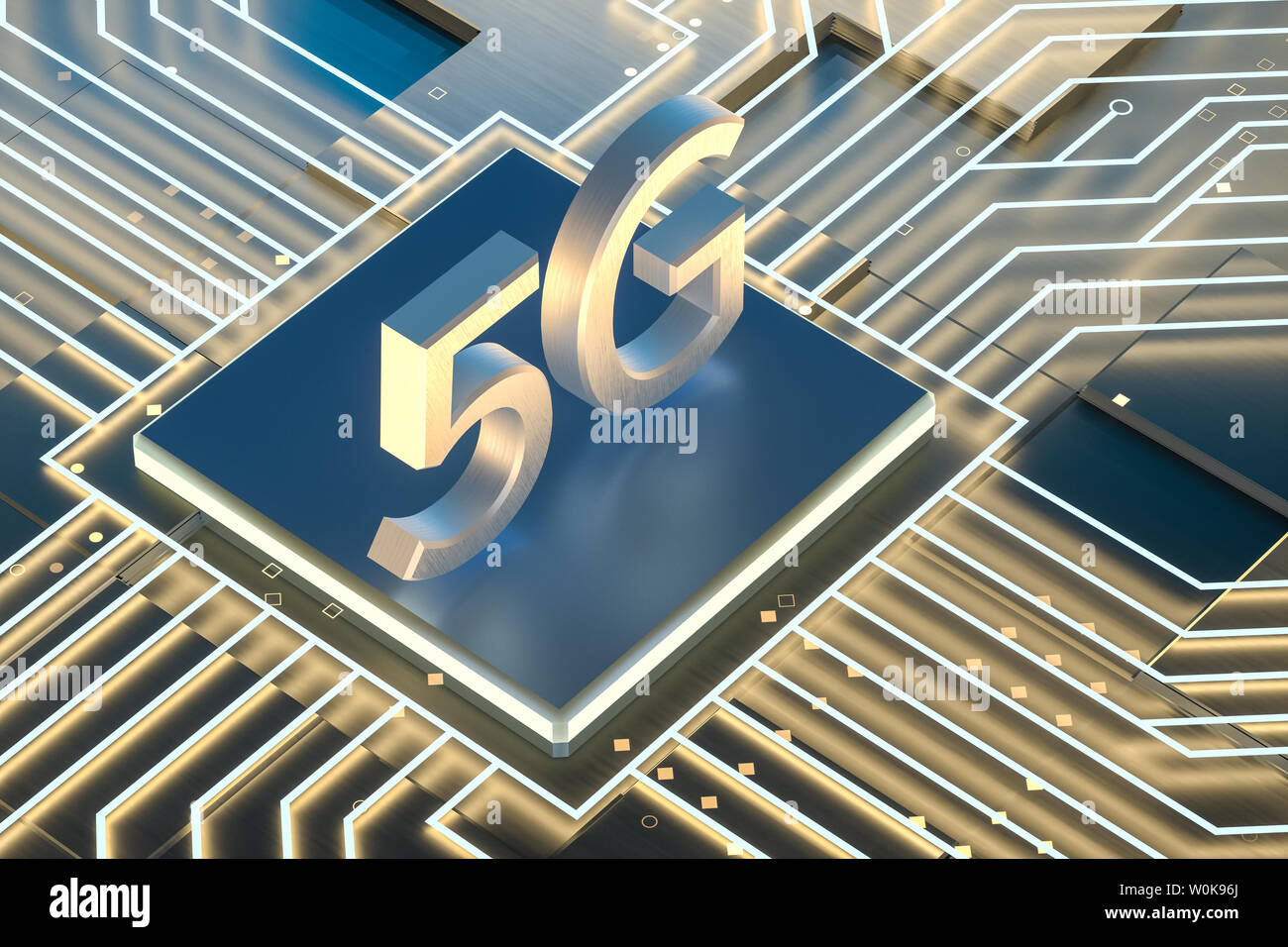 3D rendering,5G chip circuit,science and technology background Stock ...