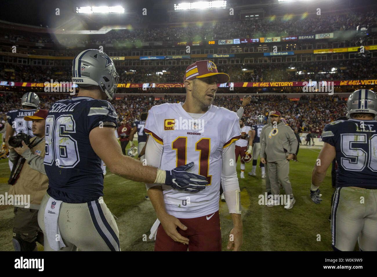 Washington Redskins quarterback Alex Smith (11) celebrates his teams ...