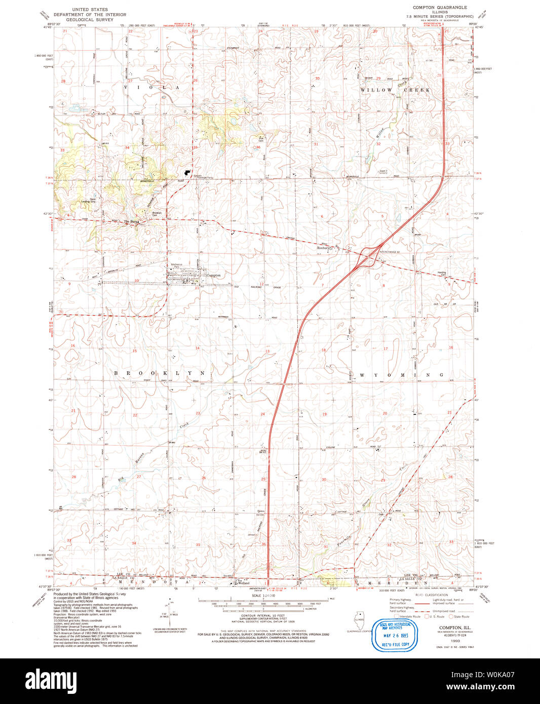 Compton illinois map hi-res stock photography and images - Alamy