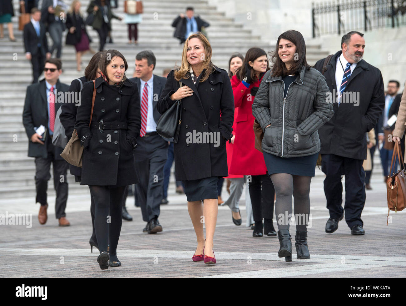 Representative-elect Debbie Mucarsel-Powell, D-FL, walks with fellow ...