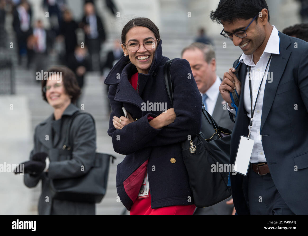 Representative-elect Alexandria Ocassio-Cortex, D-NY, walks to the ...