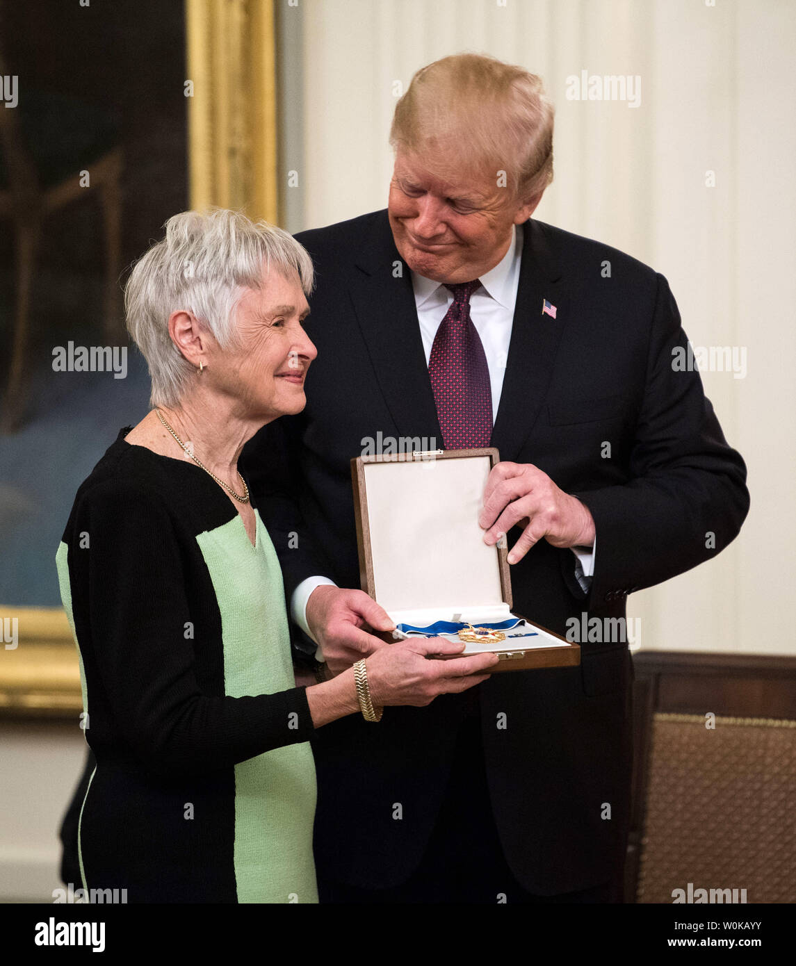 President Donald Trump presents the Medal of Freedom for the late ...