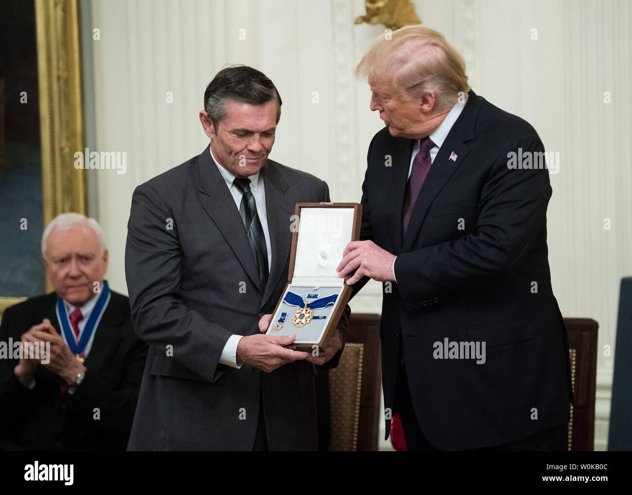 President Donald Trump presents the Medal of Freedom for the late ...