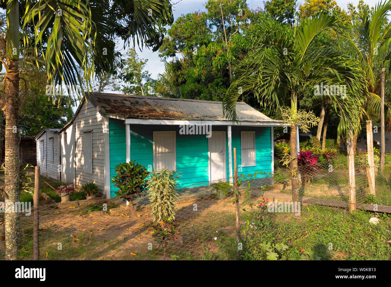 Typical colourful tobacco worker's small house in the rural village of ...