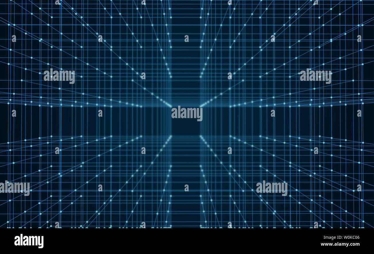 Interconnected dot wire material with a sense of technology. Big data ...