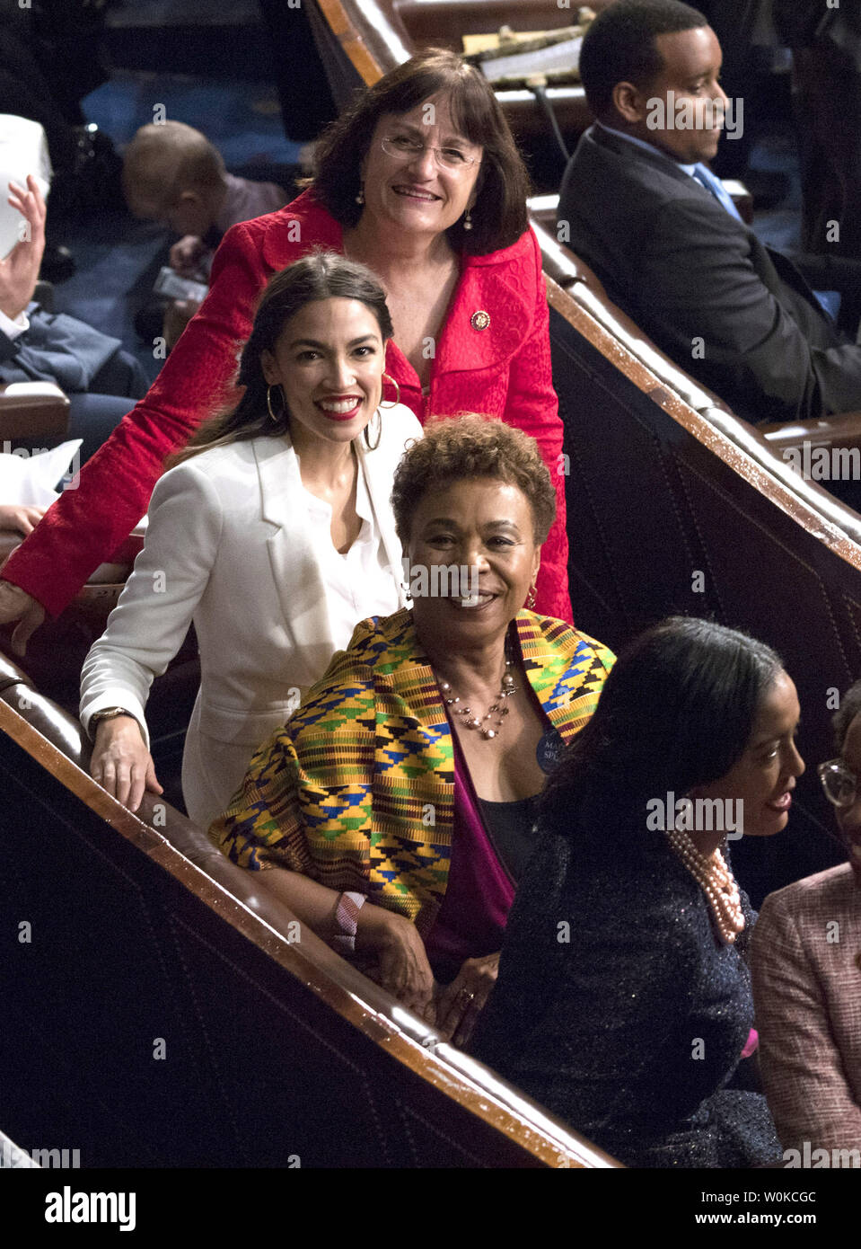 From left to right Democratic Representatives Ann Kuster, D-NH ...