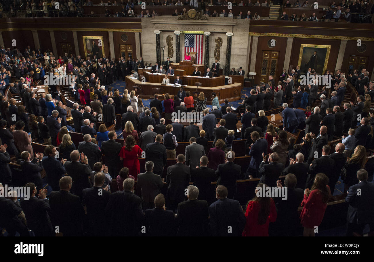 Rep. Alexandria Ocasio-Cortez, D-NY, greets fellow members of congress ...