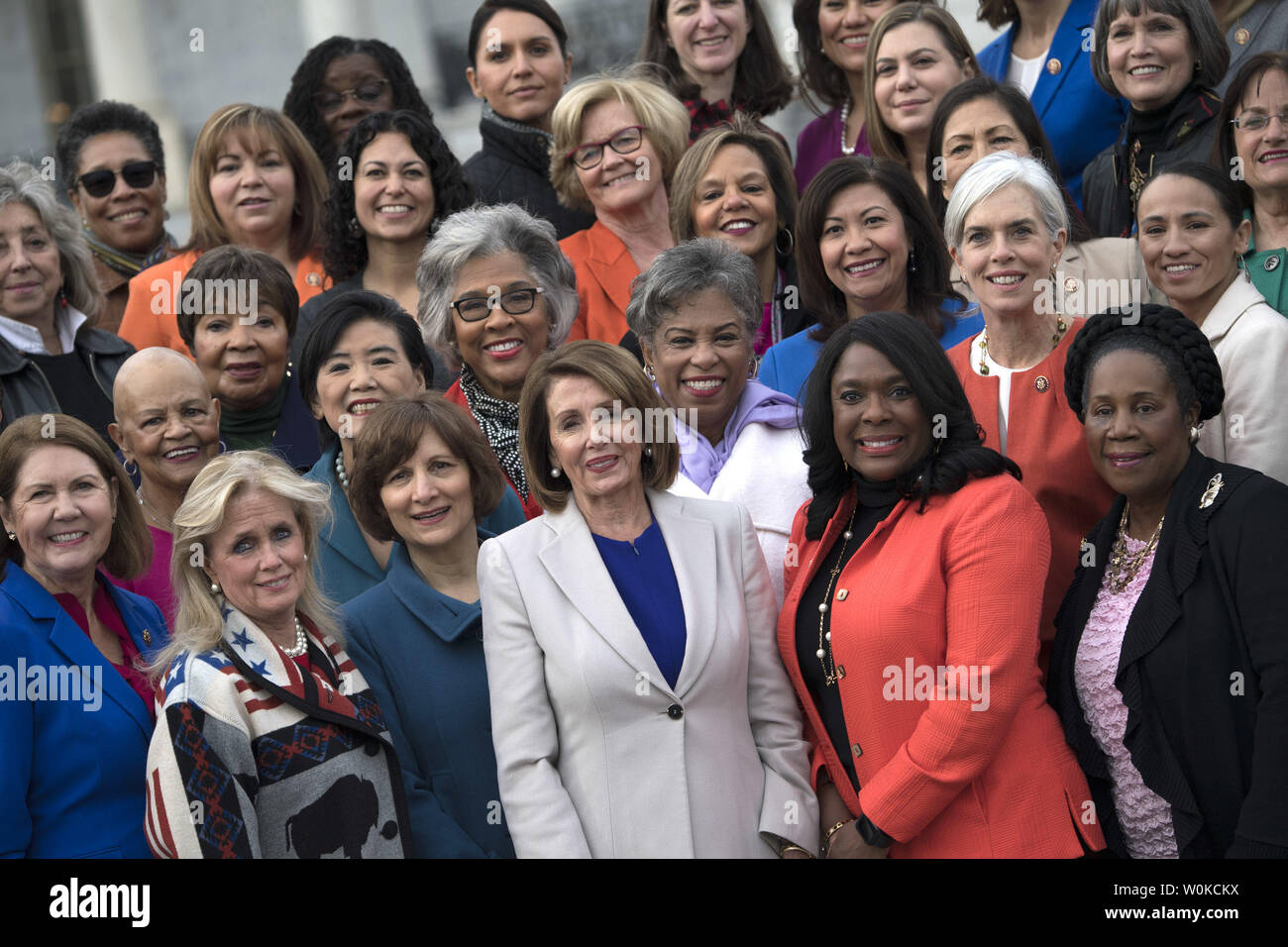 Speaker of the House Nancy Pelosi, D-CA, is seen alongside the female ...