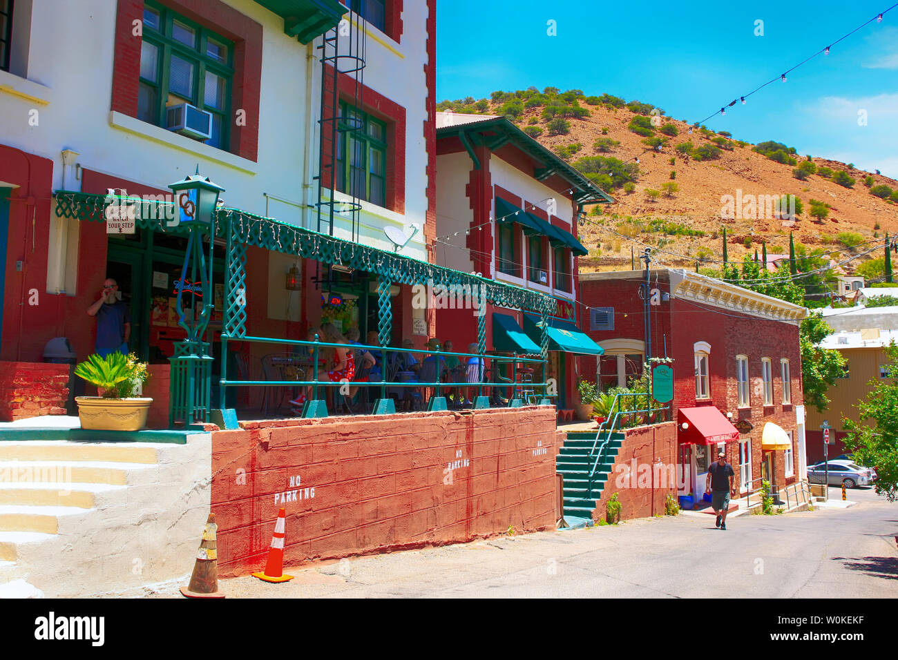 People dining outside the Copper Queen Hotel, Restaurant and Bar on ...