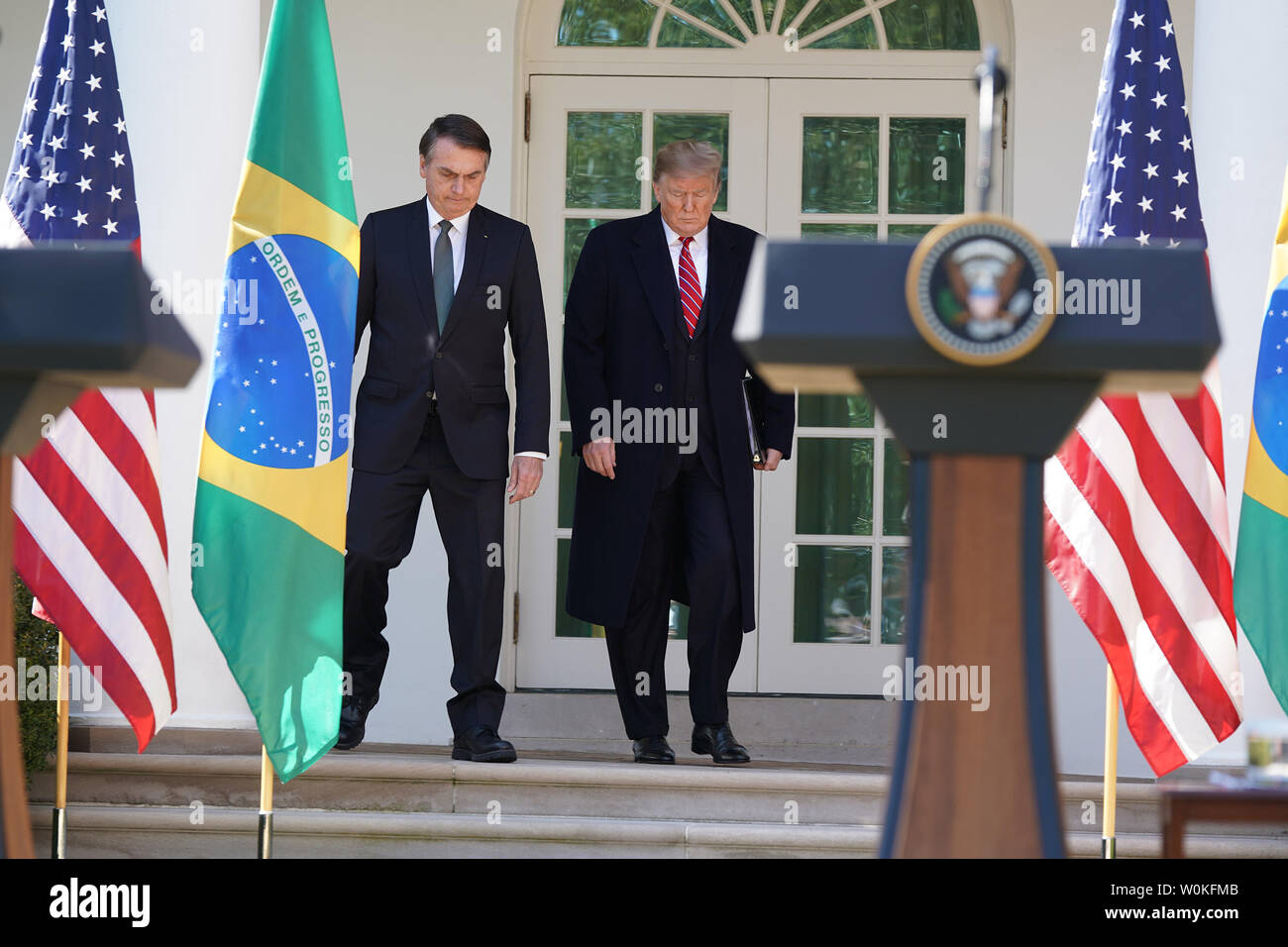 President Donald Trump and Brazilian President Jair Bolsonaro arrive ...