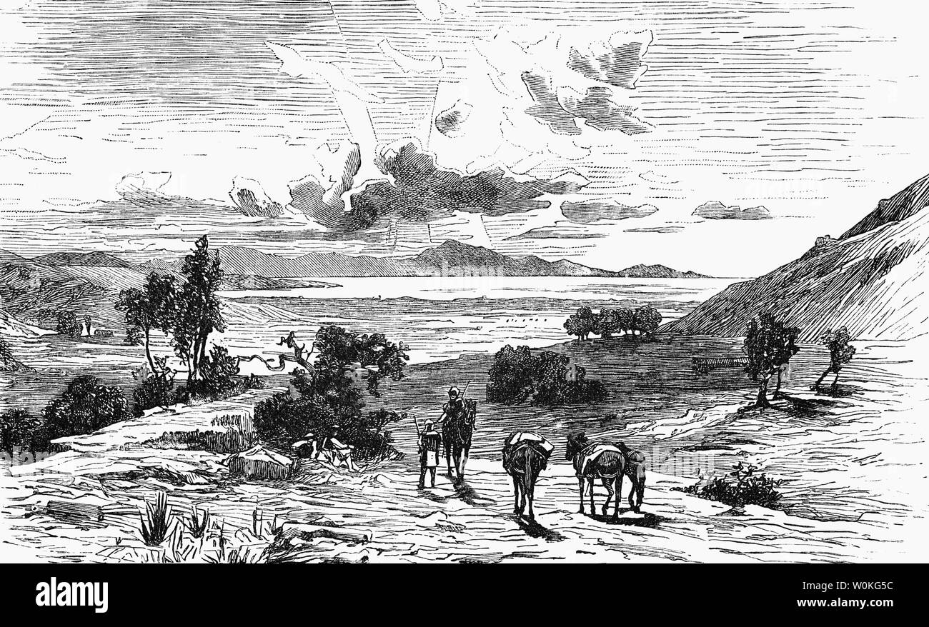 A 19th Century view of the plain of Marathon, site of the battle of ...