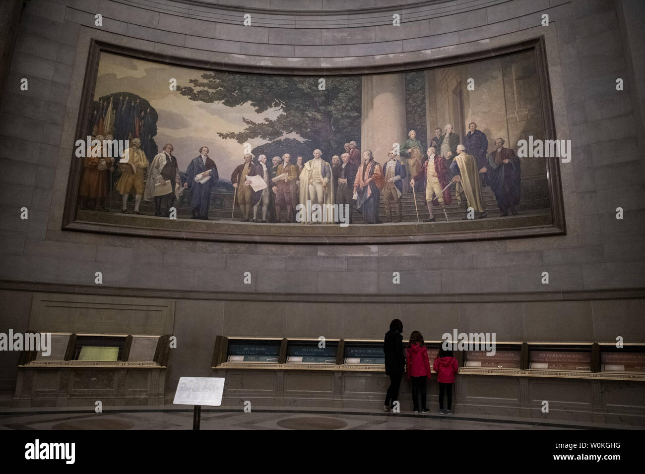 The Constitution mural by Barry Faulkner is shown in the rotunda of the ...