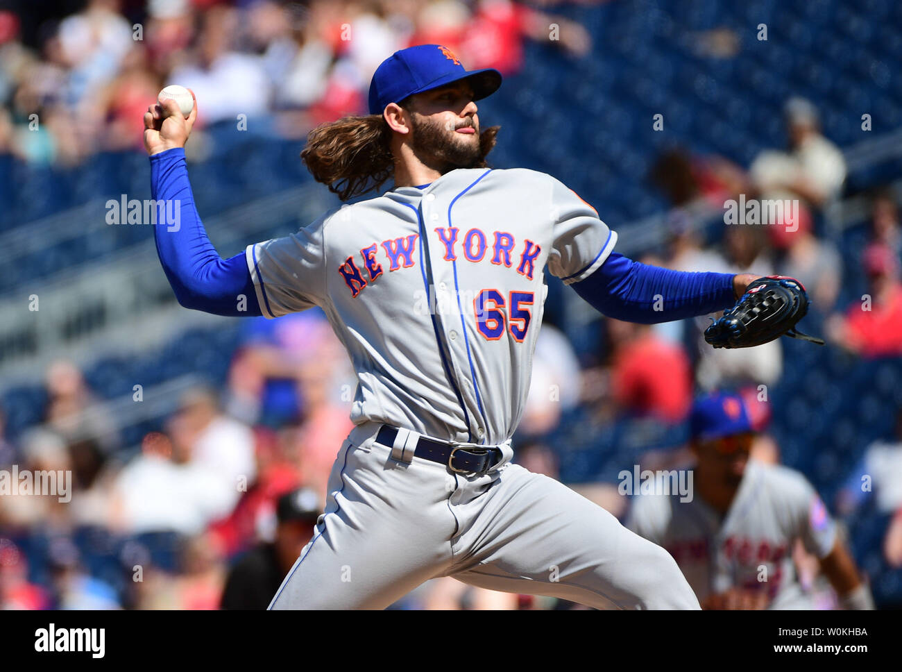 New York Mets relief pitcher Robert Gsellman (65) against the ...