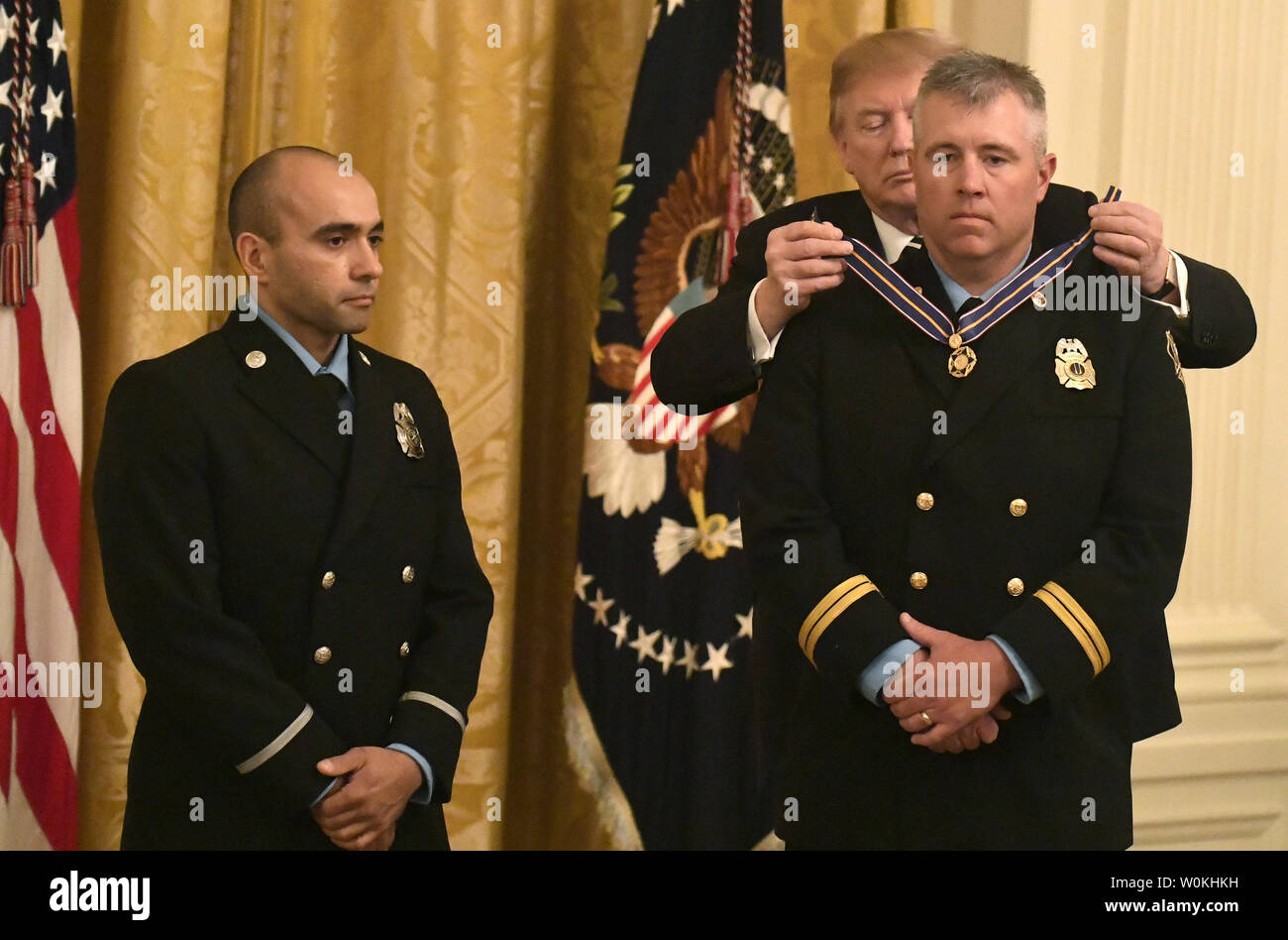 President Donald Trump presents Medal of Valors to Lenexa, Kansas Fire ...