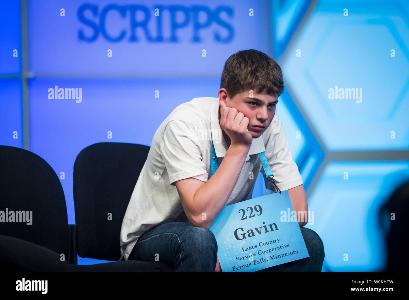 Gavin Starr, 14, of Lester Prairie, Minnesota, looks on as he ...