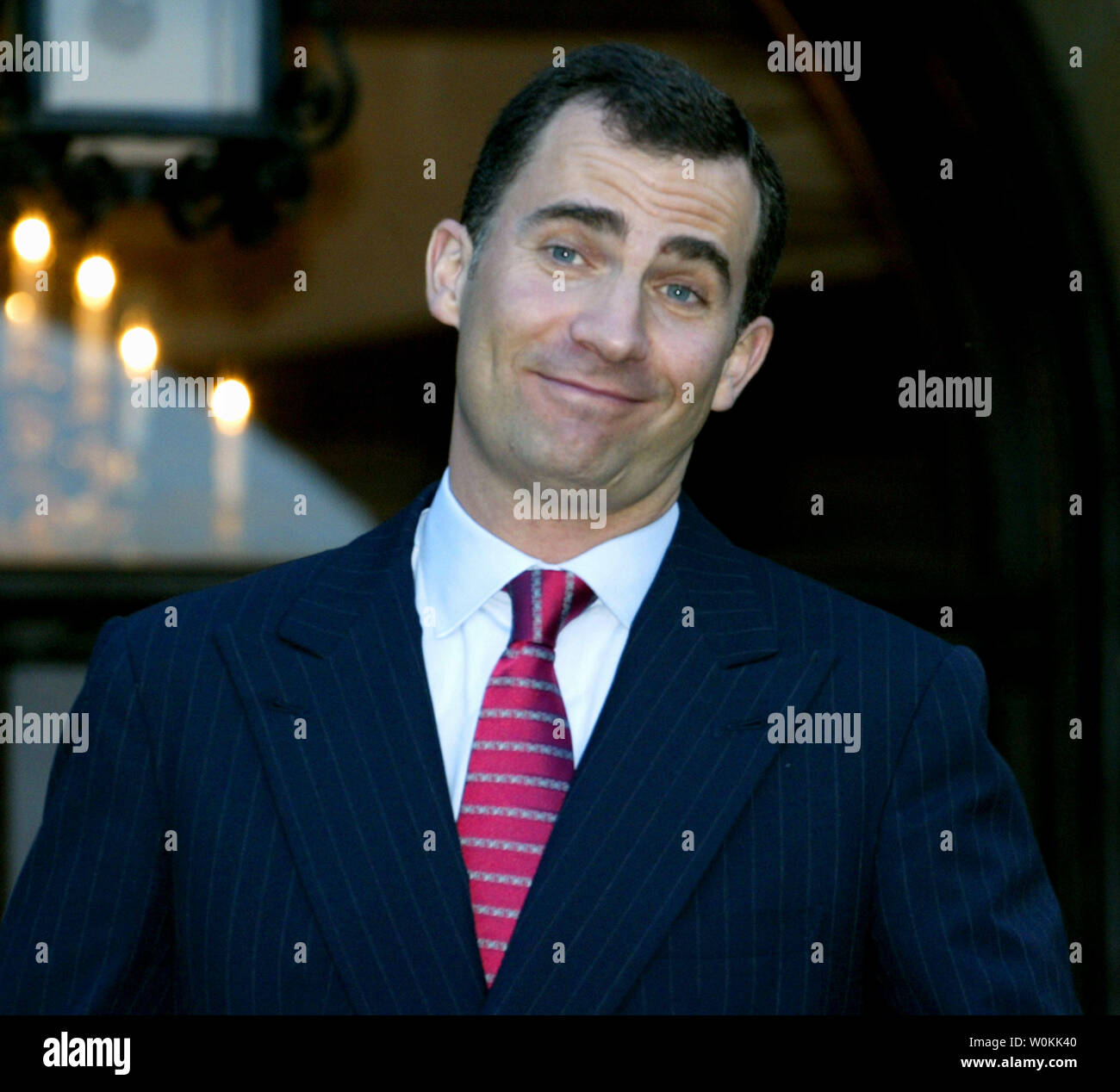 Spanish Crown Prince Felipe smiles after the Walsh School of Foreign ...