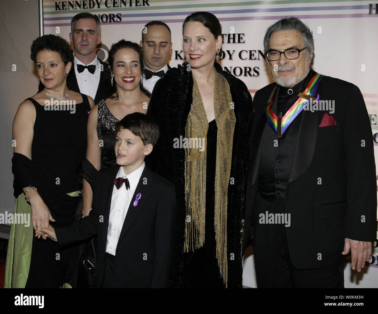 Pianist Leon Fleisher (R) arrives with members of his family for the ...