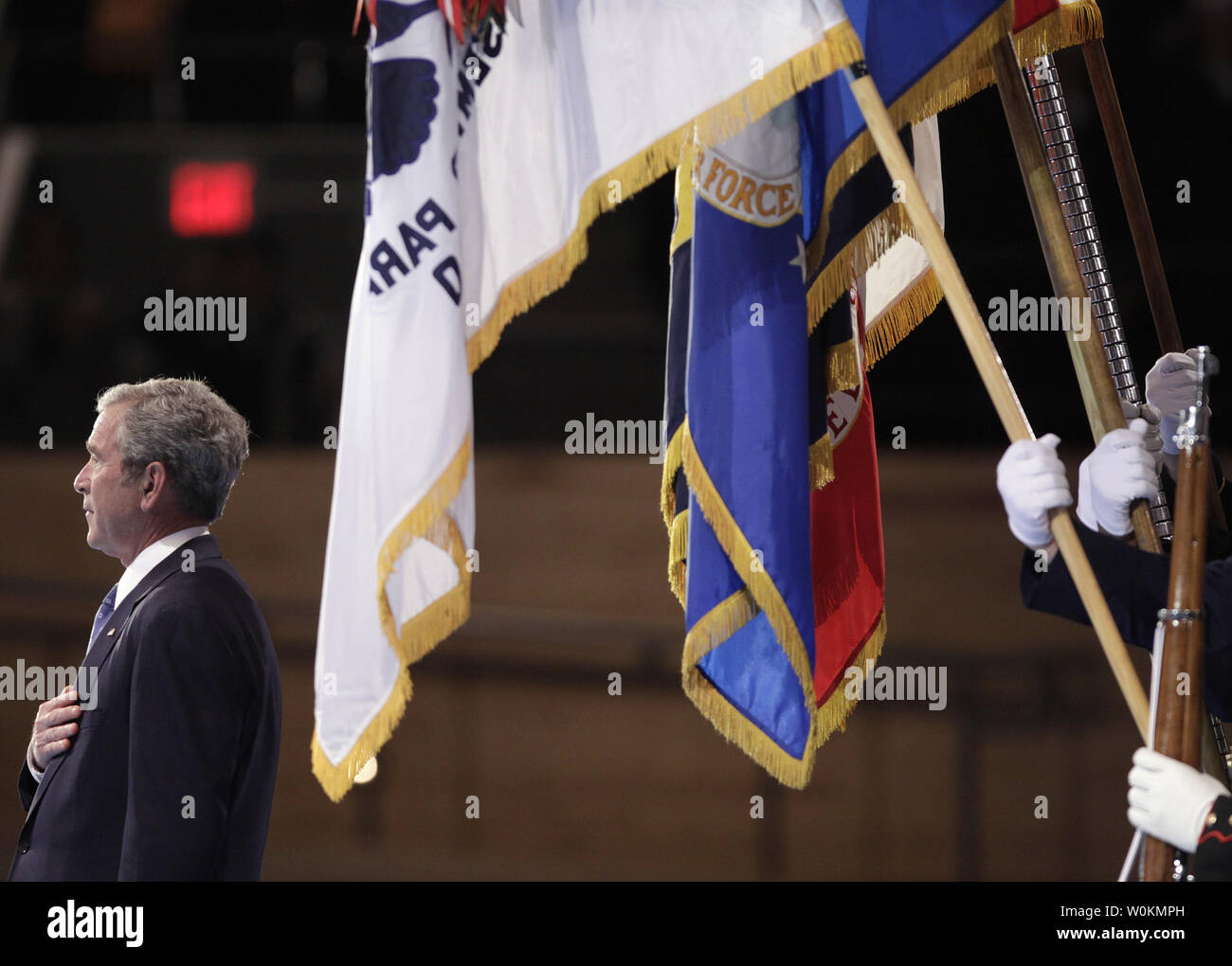 U.S. President George W. Bush during a military appreciation parade at ...