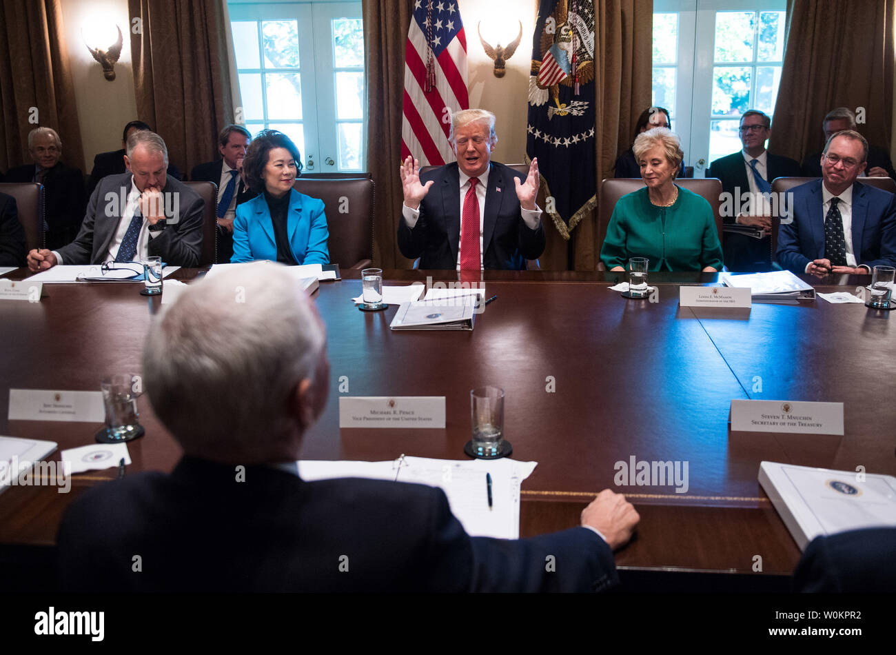 President Donald J. Trump holds a cabinet meeting at the White House on ...