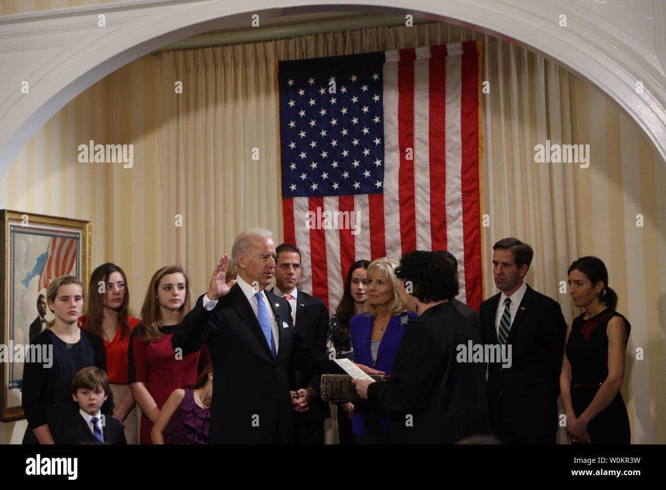 US Vice President Joe Biden takes the oath of office during the 57th ...
