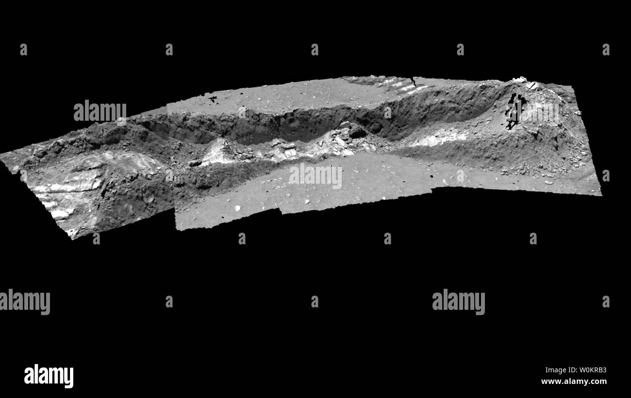This image shows a three-dimensional model of the trench dug by the ...