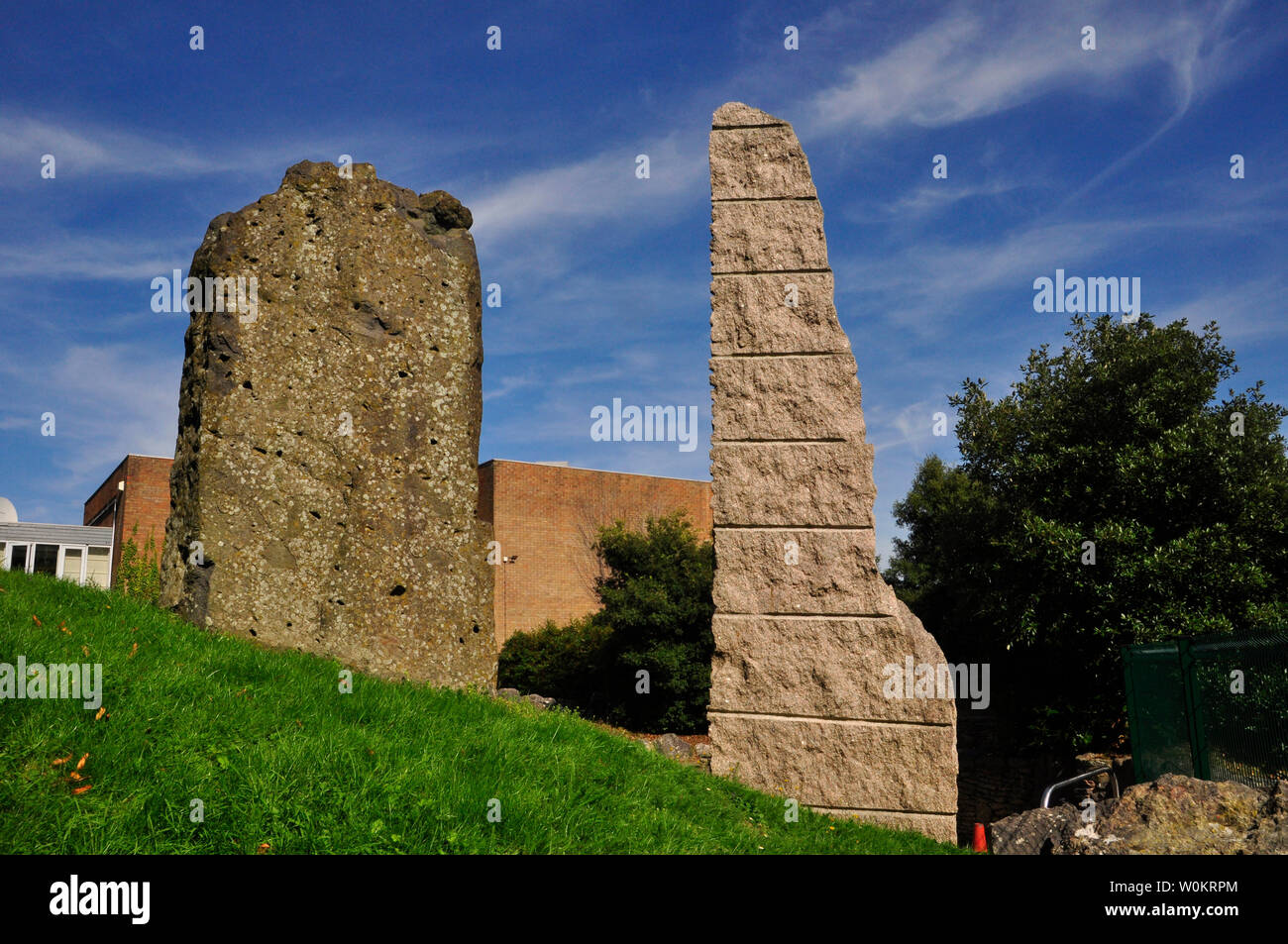 The ECOS standing stones around the amphitheatre at Frome Community ...