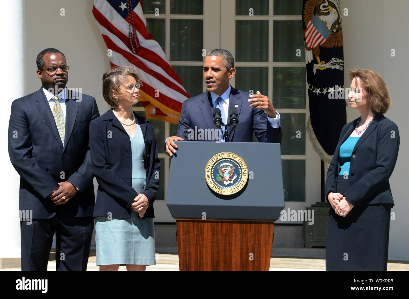 President Barack Obama introduces his three judicial nominees for the U ...