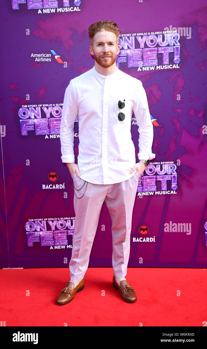 Neil Jones arriving for the press night for On Your Feet! at the London ...