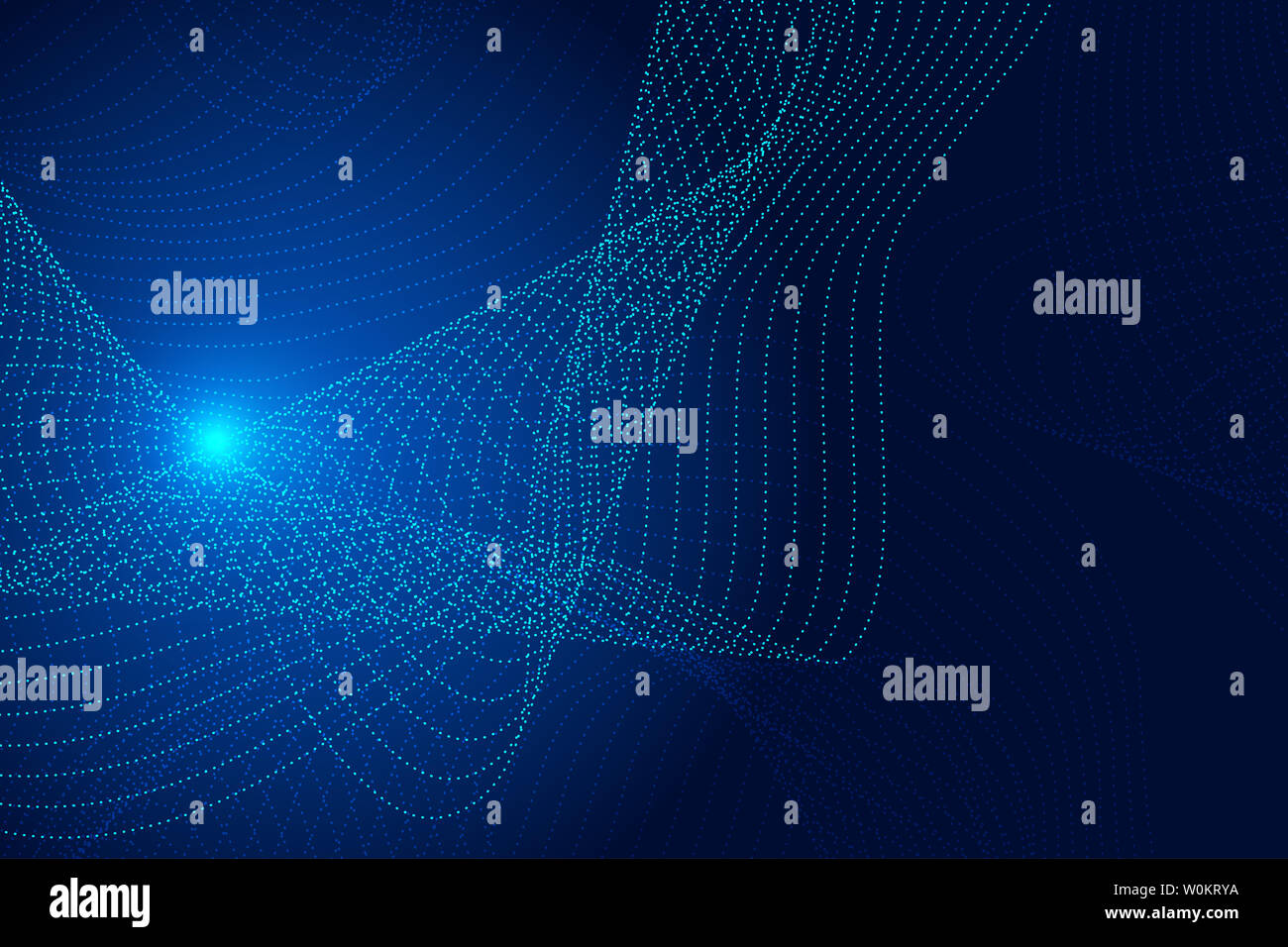 Blue particle stream glowing abstract background Stock Photo - Alamy