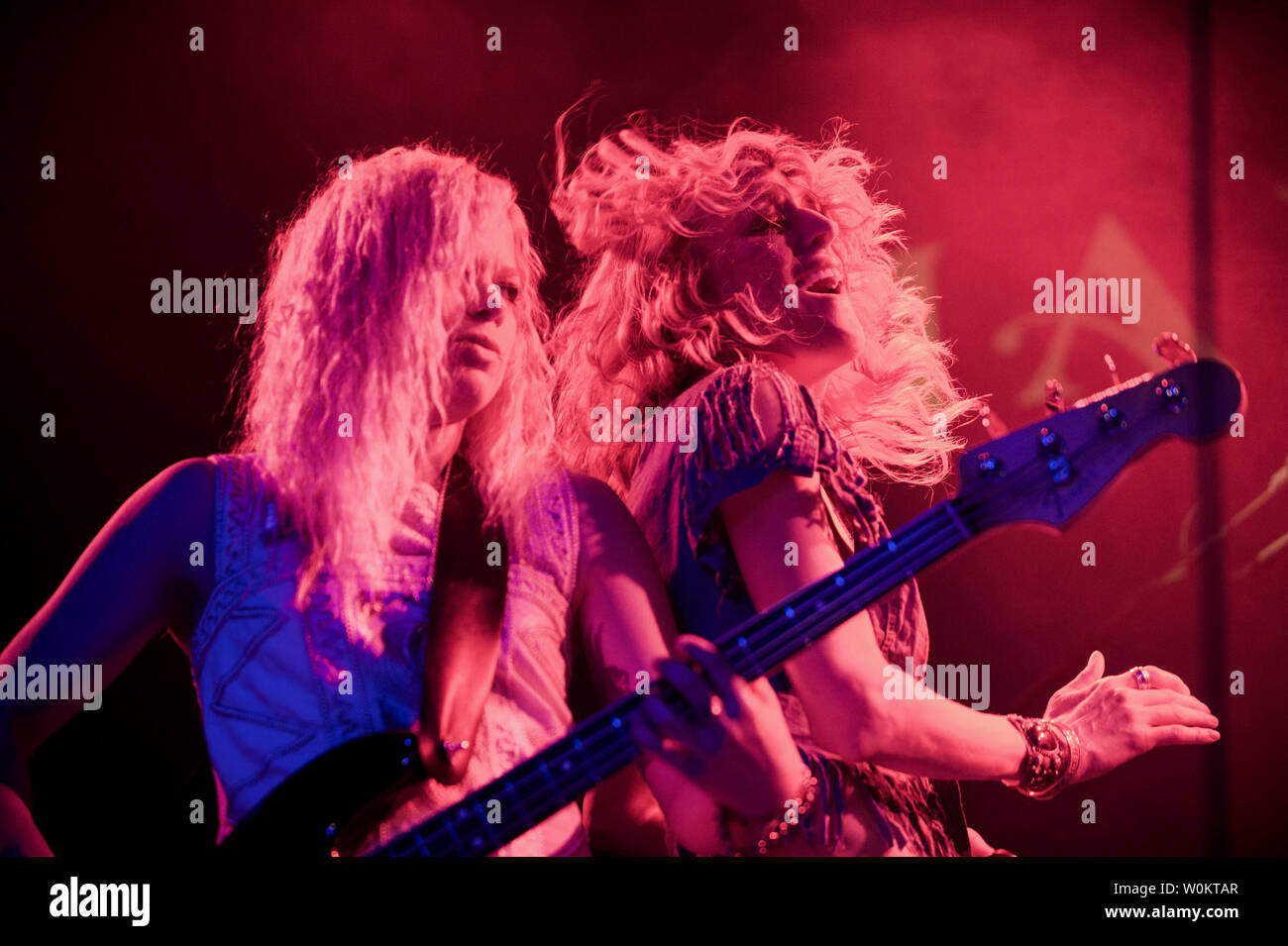 Lead singer Shannon Conley and bass guitaris Megan X Thomas of Lez ...