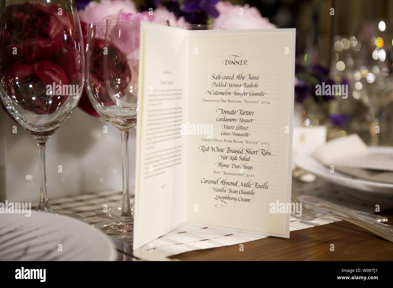 The menu is set for the Nordic leaders State Dinner during a press ...