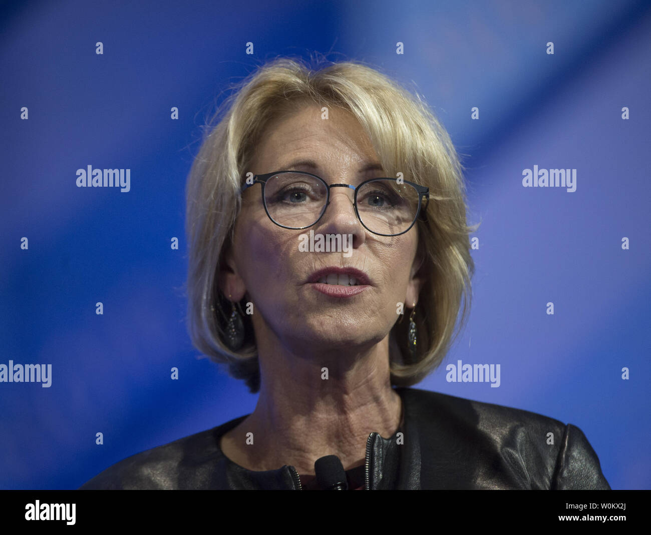 U.S. Secretary of Education Betsy DeVos speaks during the Conservative ...