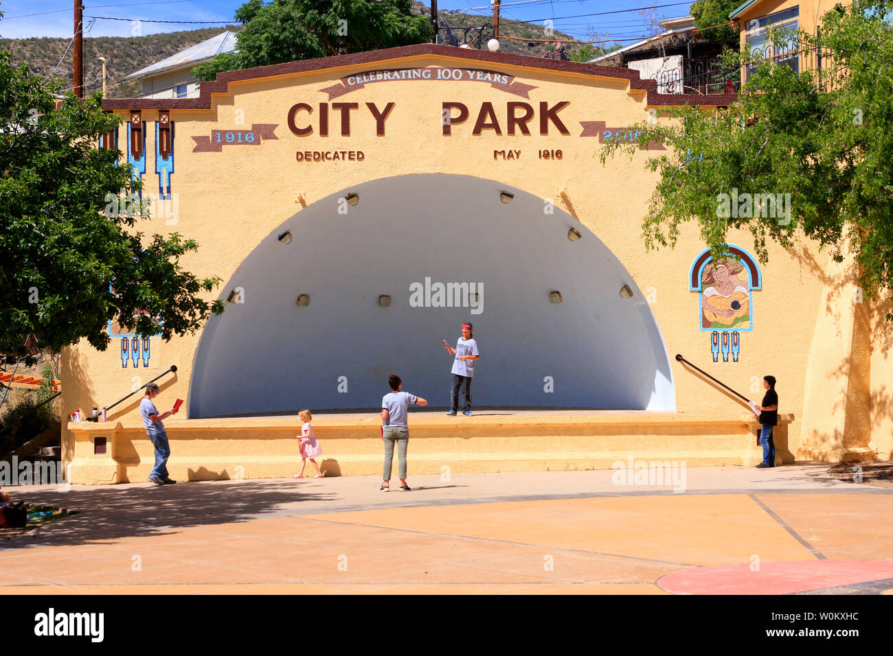 Student actors practicing at the City Park Amphitheater in Bisbee AZ ...