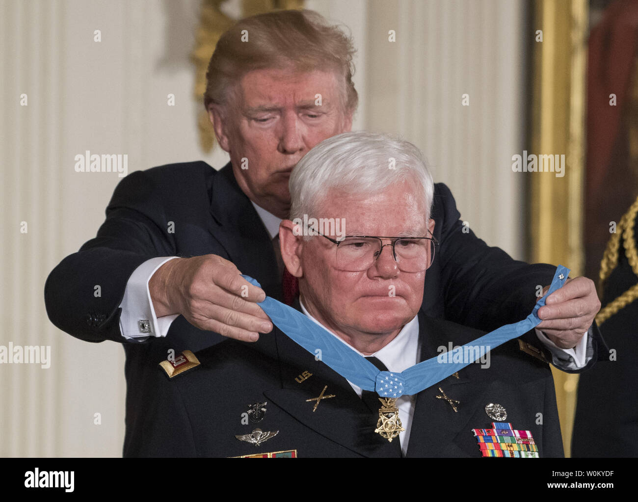 U.S. President Donald Trump presents the Medal of Honor to Retired Army ...