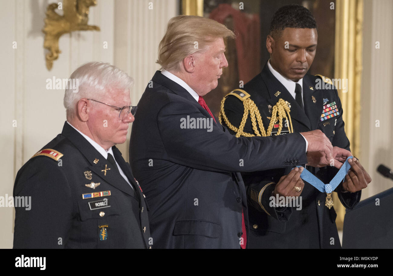 U.S. President Donald Trump presents the Medal of Honor to Retired Army ...