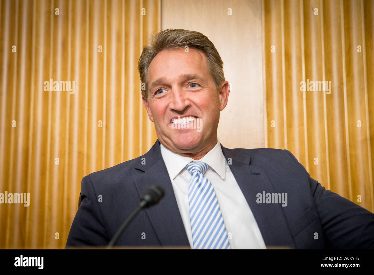 Sen. Jeff Flake (R-AZ) arrives for a Senate Foreign Relations Committee ...