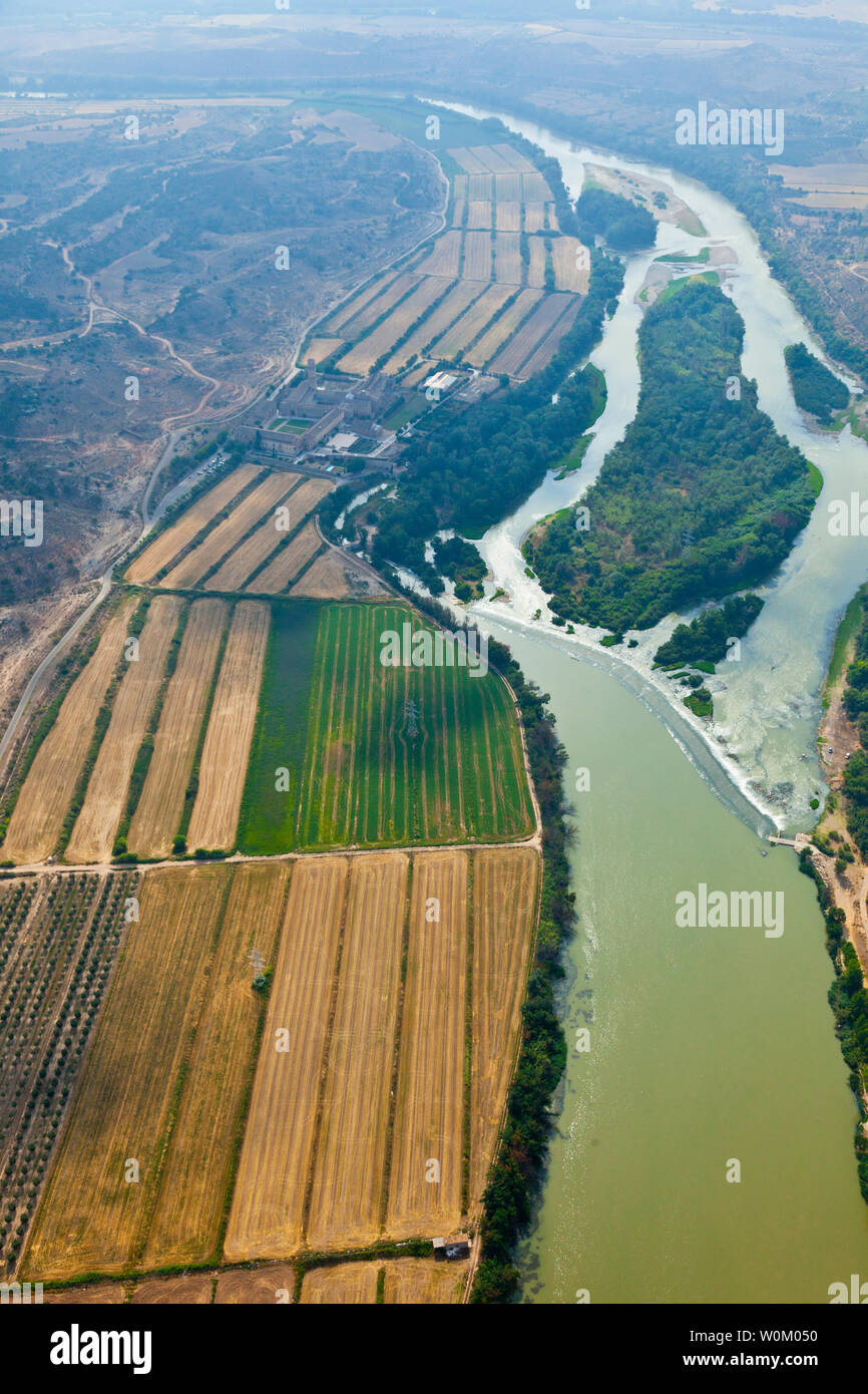 Rueda Monastery. Ebro river. Escatron Village. Zaragoza Province ...