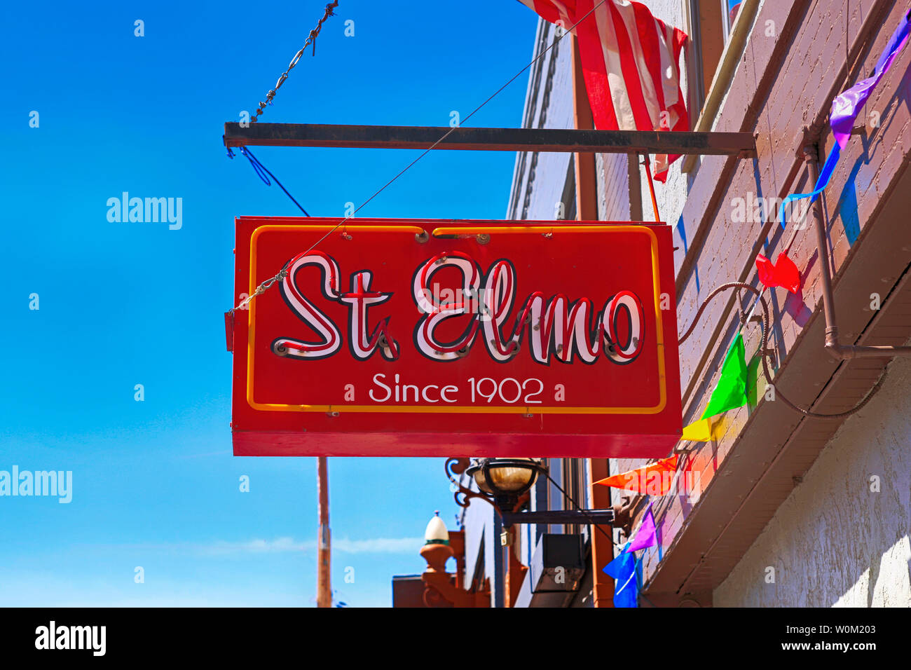 St. Elmo bar overhead sign. This place has the distinction as a dive in ...