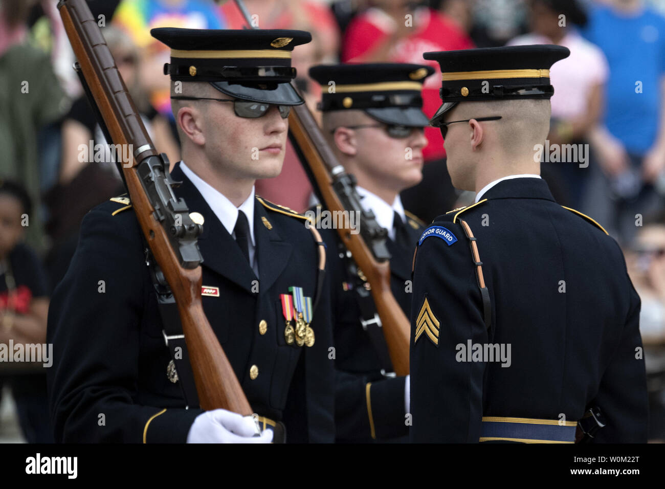 The changing of the guard by the Tomb Guard sentinels of the 3rd U.S ...