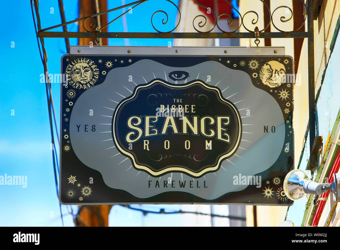 The Seance Room theater overhead sign on Brewery Ave in historic Bisbee ...