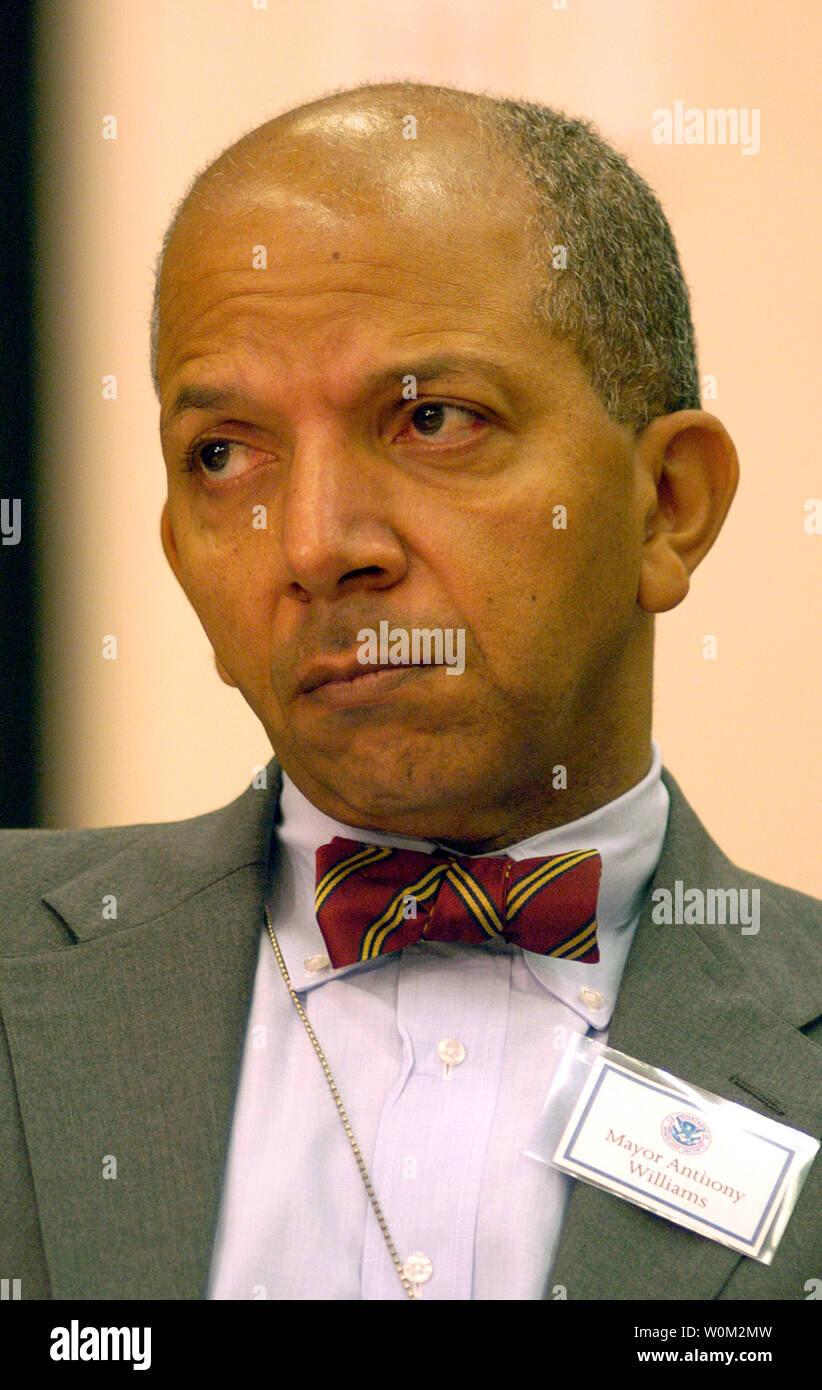 Washington D.C. Mayor Anthony Williams listens at the Homeland Security ...