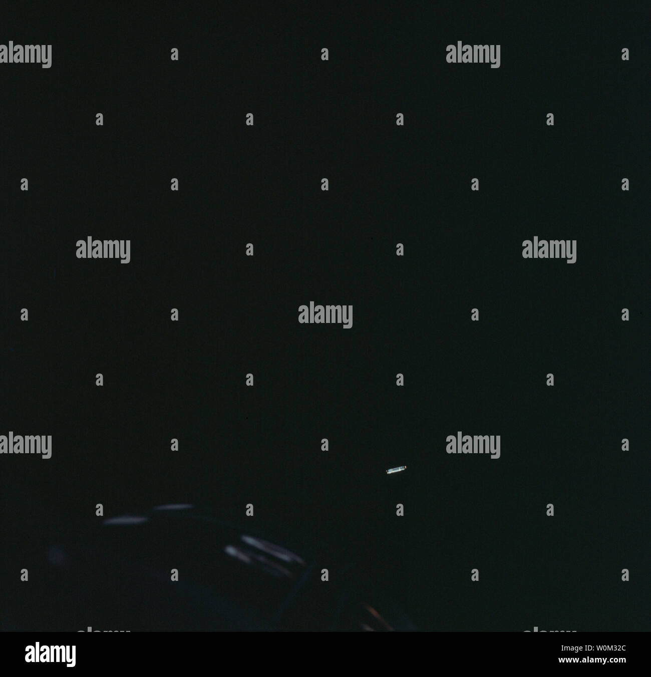 The Agena Target Docking vehicle seen from the Gemini 8 spacecraft ...