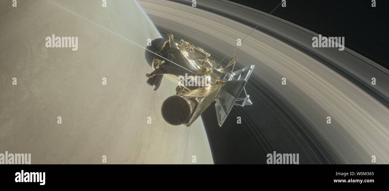 This illustration released on April 4, 2017, shows NASA's Cassini ...